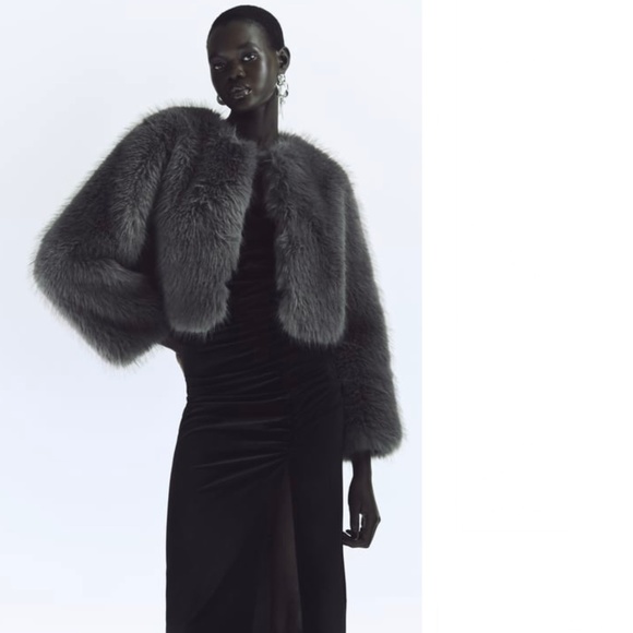 Zara | Jackets & Coats | Zara Cropped Faux Fur Jacket | Poshmark
